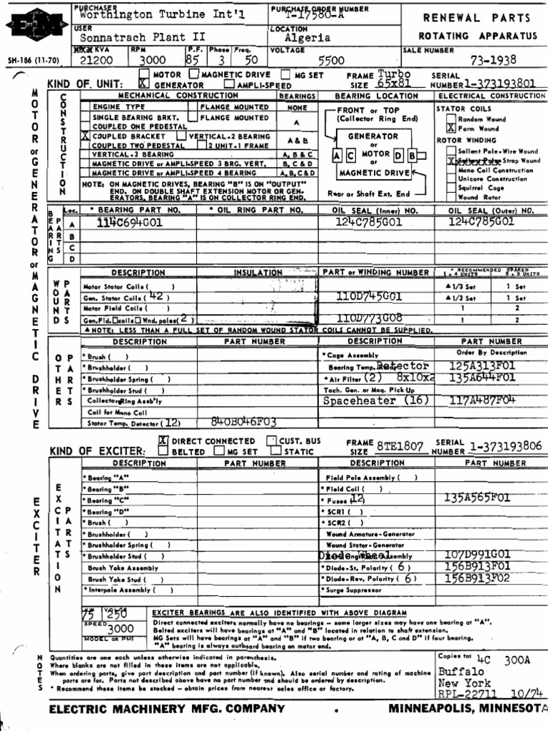 GENERATOR Data Sheet | PDF | Electric Generator | Electricity