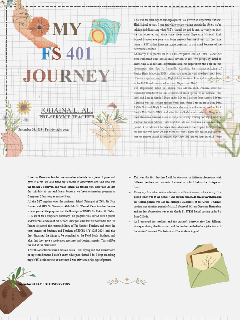 Narrative Journal in Field Study | PDF | Self-Improvement