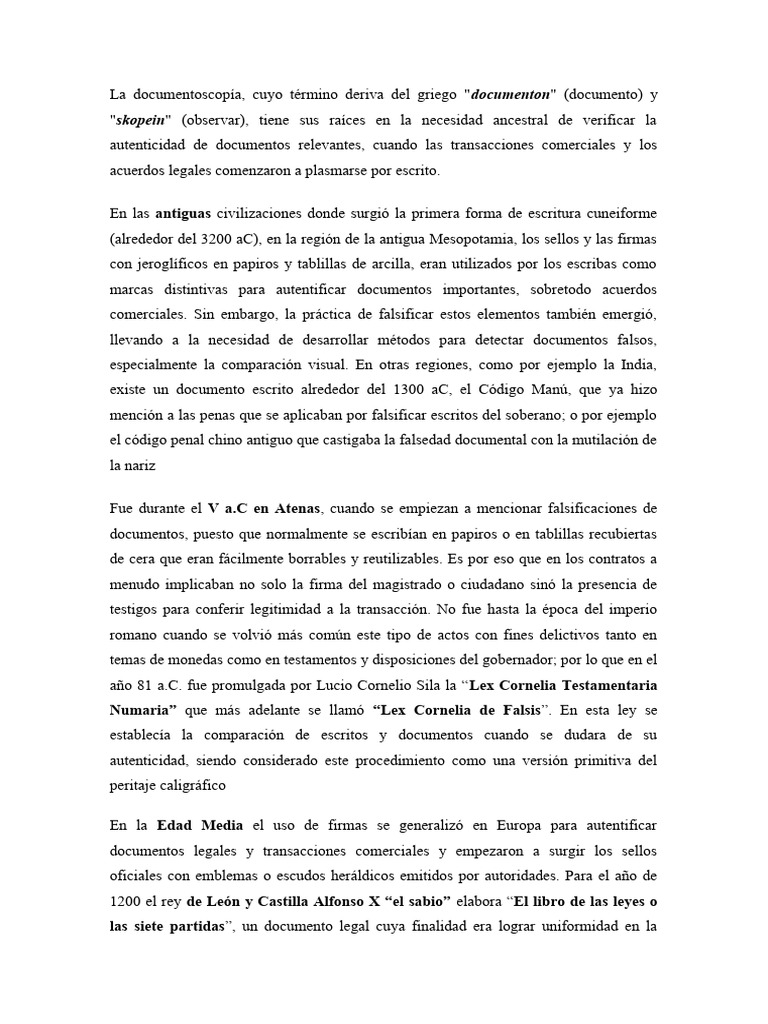 Historia y evolución de la documentoscopía | PDF | Papel | Libros