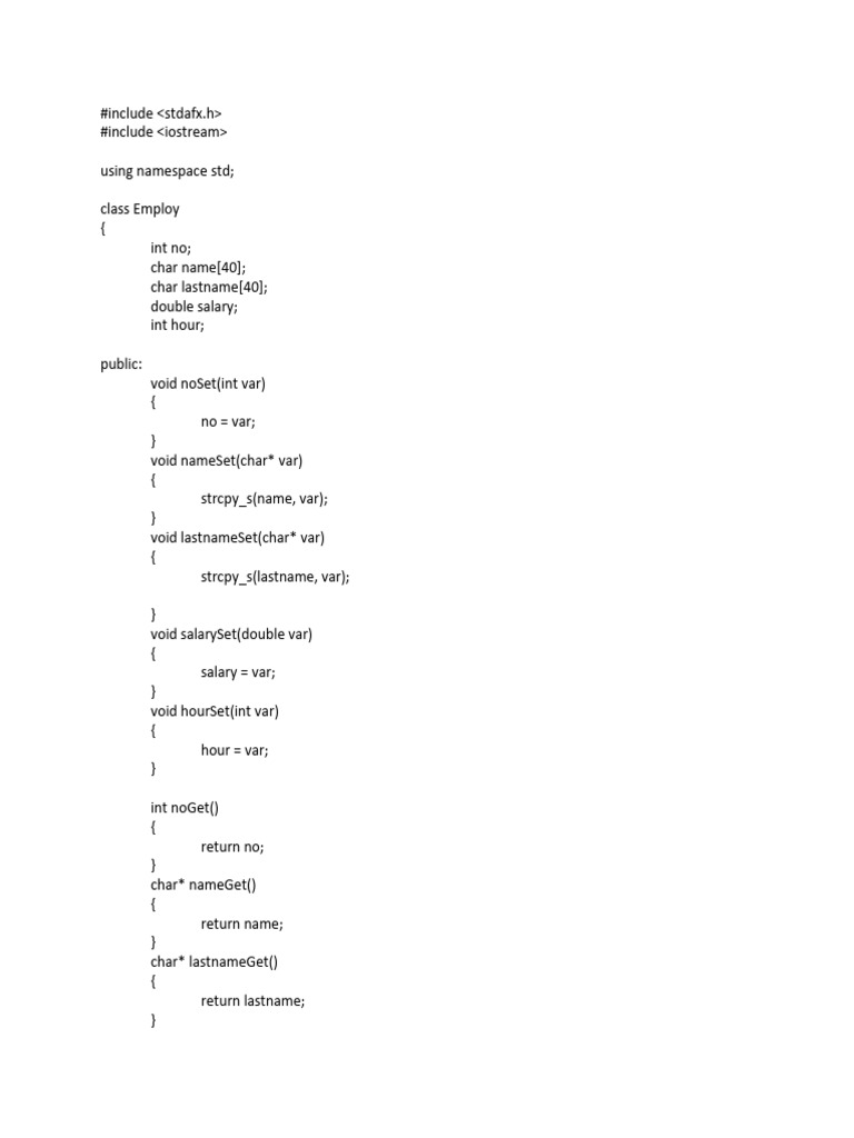 C++ Employee Salary Calculation Code | PDF