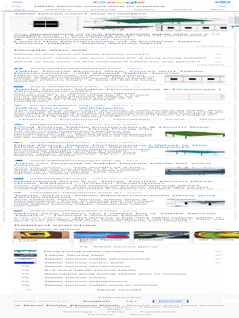 Table Tennis Court Size in Meters - Google Search | PDF | Table Tennis ...