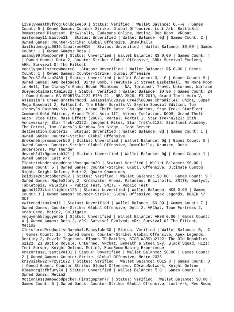 100 steam accs | PDF | Game Design