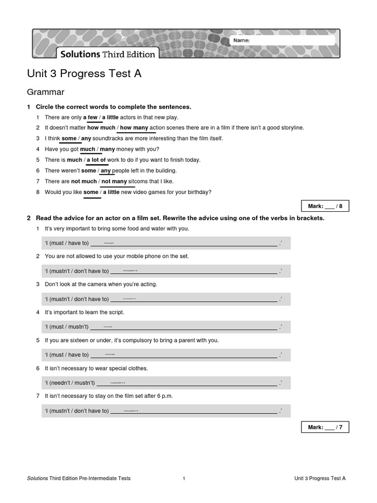 Sol3e Preint U3 Progress Test A | PDF | Self-Improvement