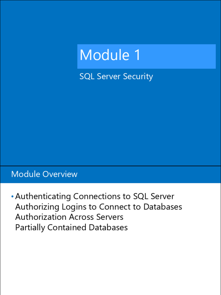SQL Server Security | PDF | Databases | Microsoft Sql Server