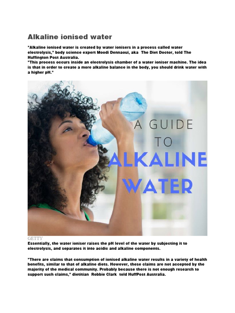 Alkaline Ionised Water | PDF | Water | Chlorine