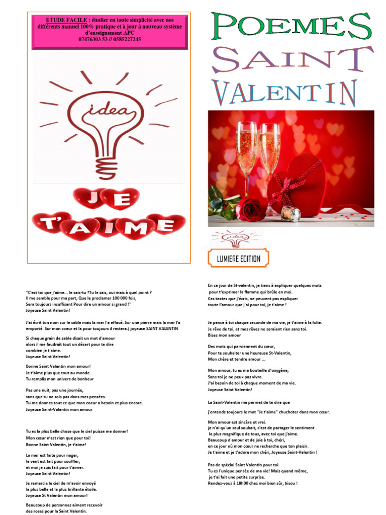 Poèmes d'Amour pour la Saint-Valentin | PDF