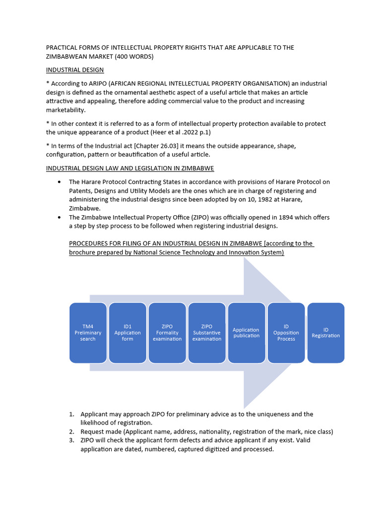 Practical Forms of Intellectual Property Rights That Are Applicable To The Zimbabwean Market ...