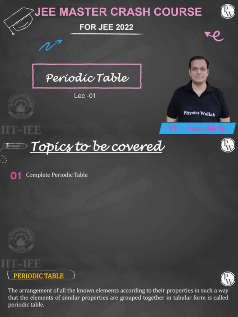 Periodic Table 01 Class Notes Pdf 3230
