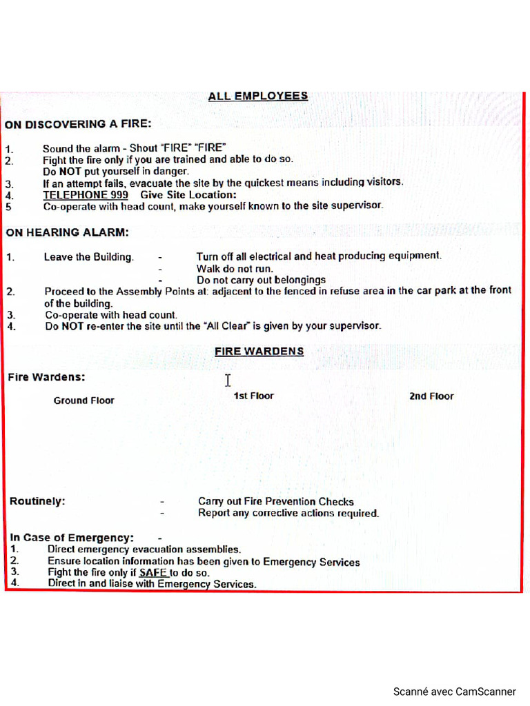 Fire Procedure | PDF