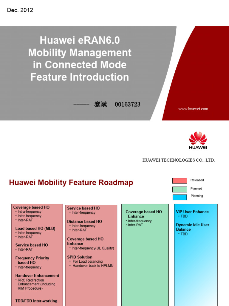 SPD_Huawei ERAN6.0 Mobility Management in Connected Mode Feature ...