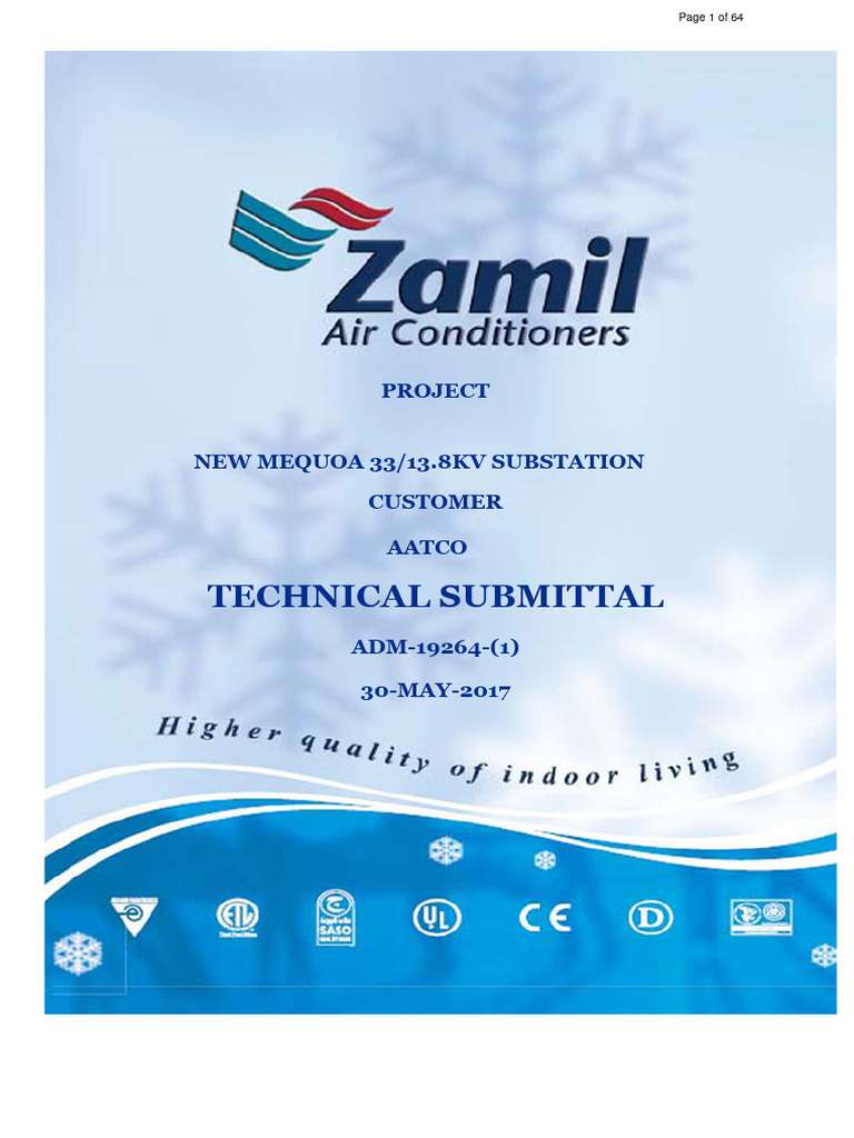 ZAMIL-PACKAGE UNITS Technical Submittal | PDF