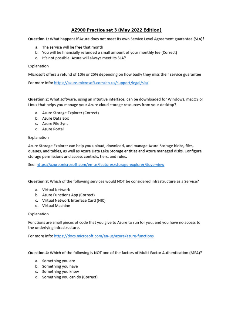 AZ900 Practice Test May 2022 | PDF