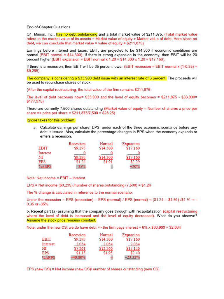 Chapter 13_basic_ET3 (1) | PDF | Capital Structure | Equity (Finance)