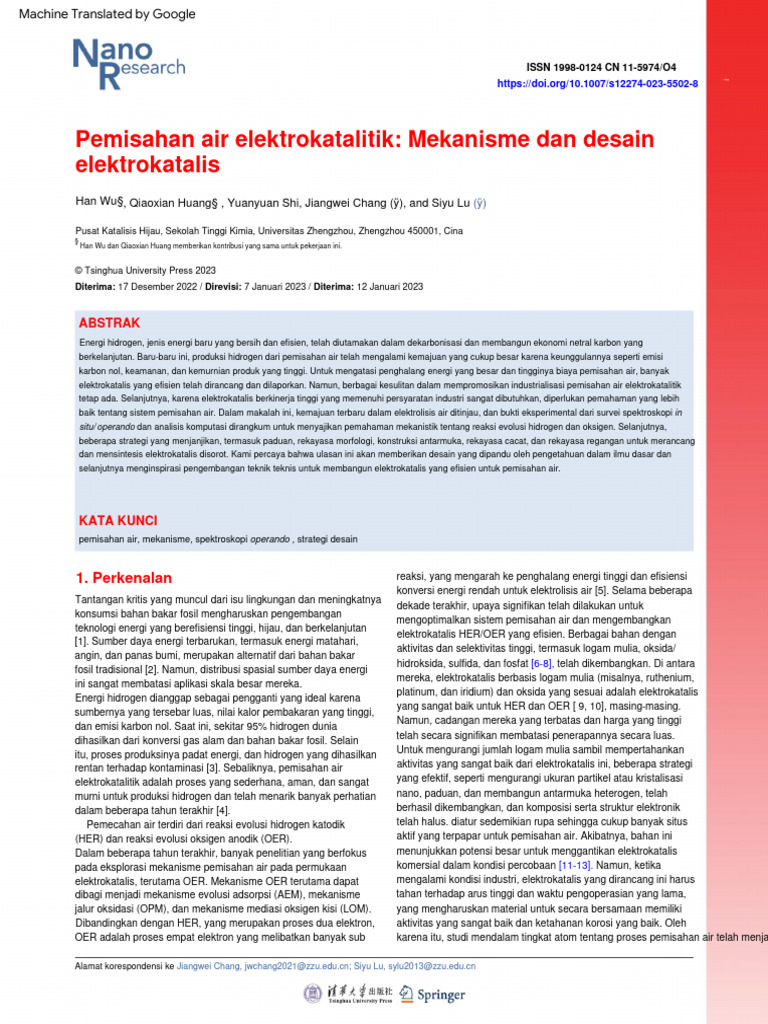 2023wu - Electrocatalytic Water Splitting Mechanism 2023wu and ...