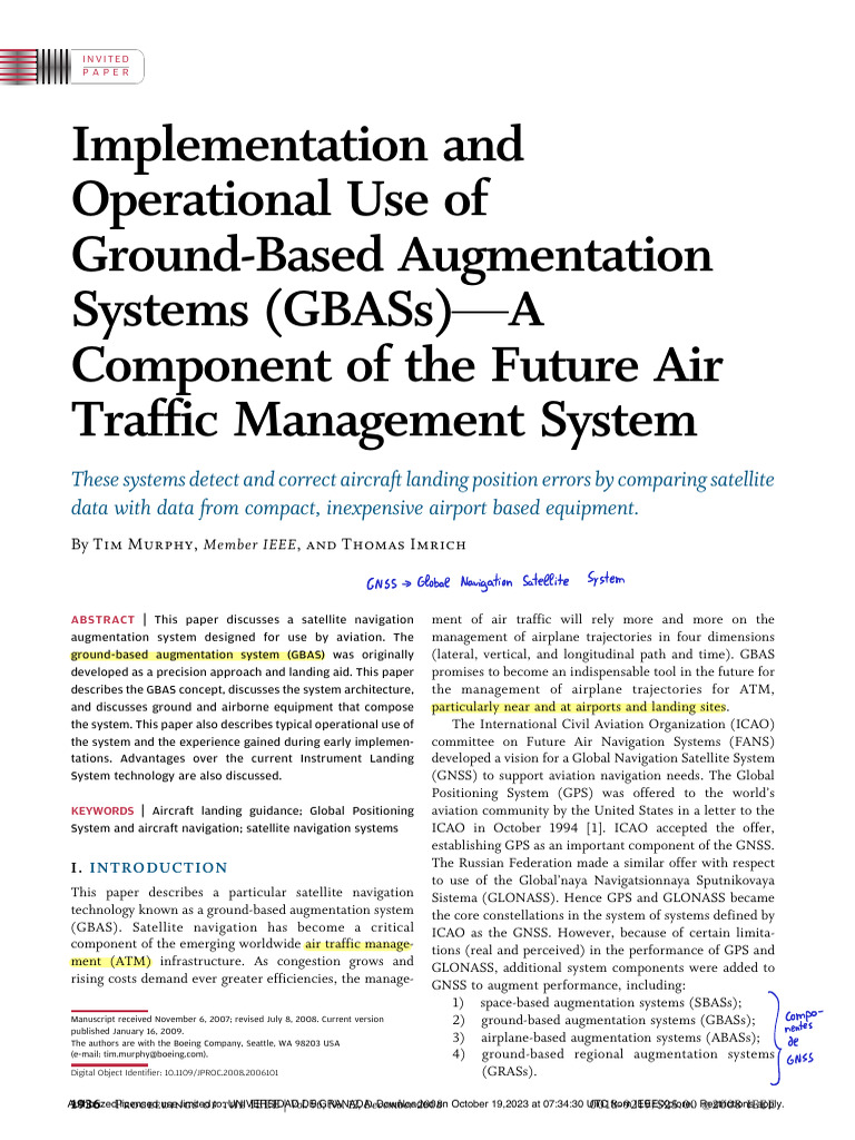 Implementation and Operational Use of Ground-Based Augmentation Systems ... Implementation and Operational Use of Ground-Based Augmentation Systems ...