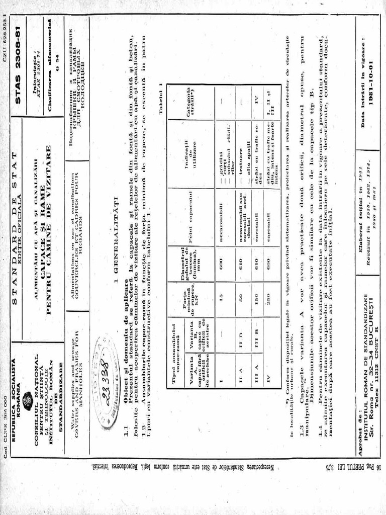 STAS 2308 81 Capace | PDF