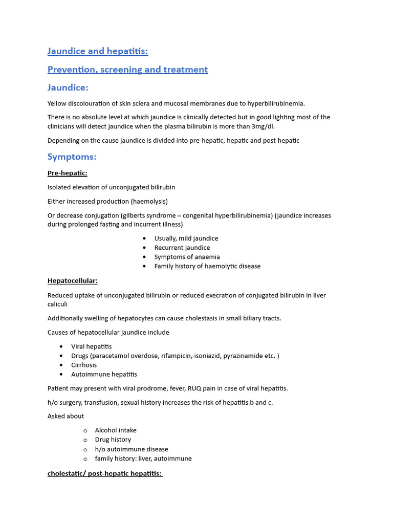 Jaundice and Hepatitis | PDF | Hepatitis | Hepatitis C