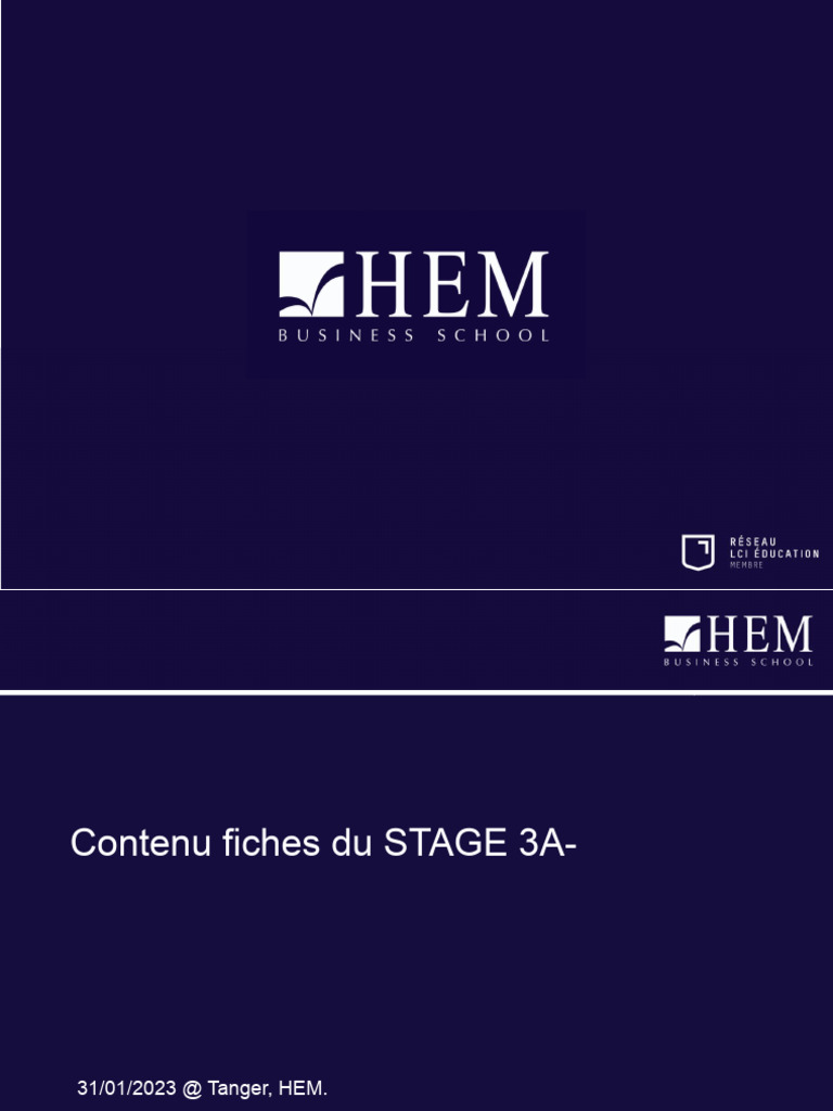 Fiches de Stage 3A 2324 | PDF
