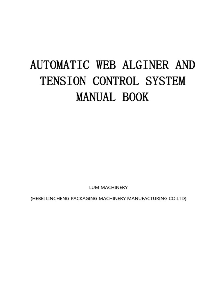 Web Aligner & Tension Control Manual | PDF | Switch | Electric Motor