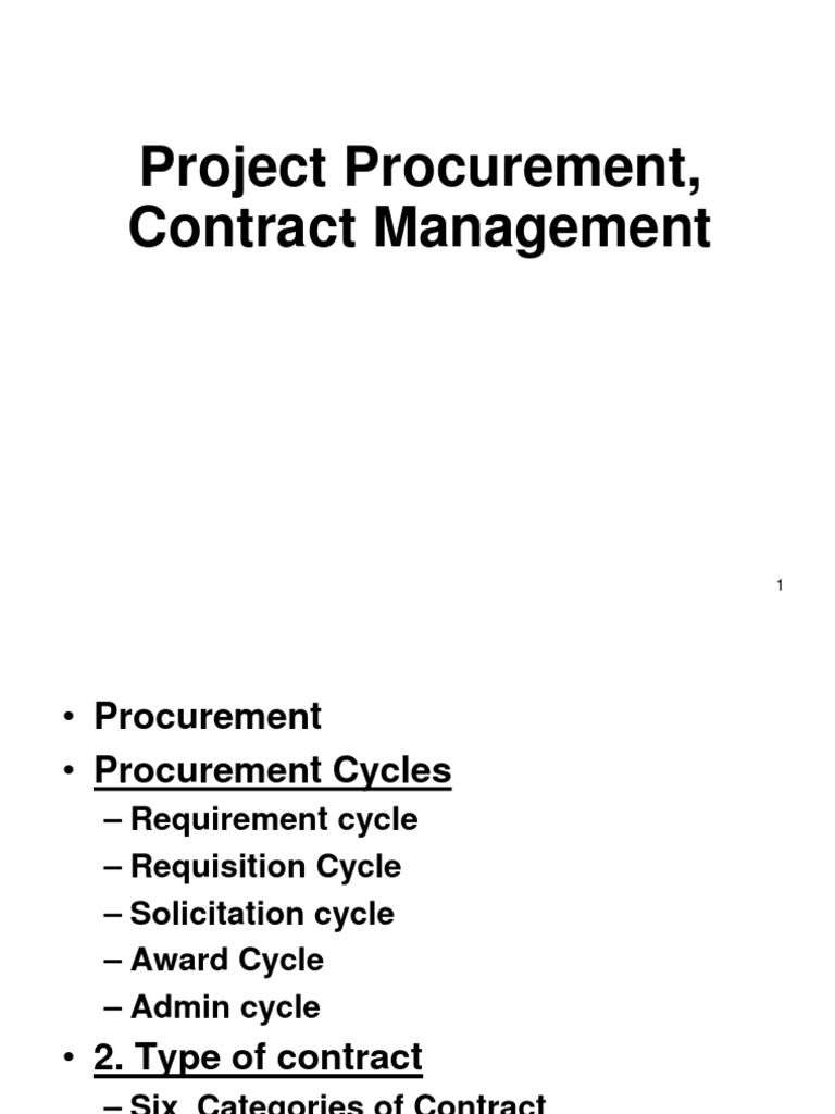 Project-Procrement & Contracts | PDF | Procurement | Request For Proposal