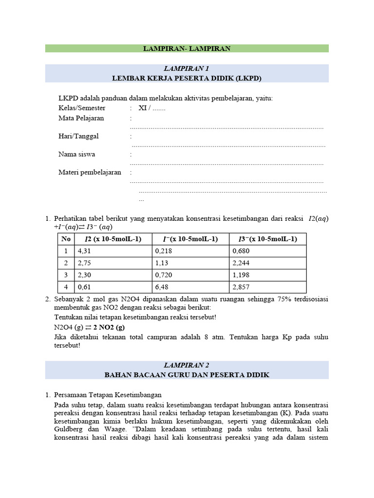 Lampiran 2. Kesetimbangan 0 | PDF