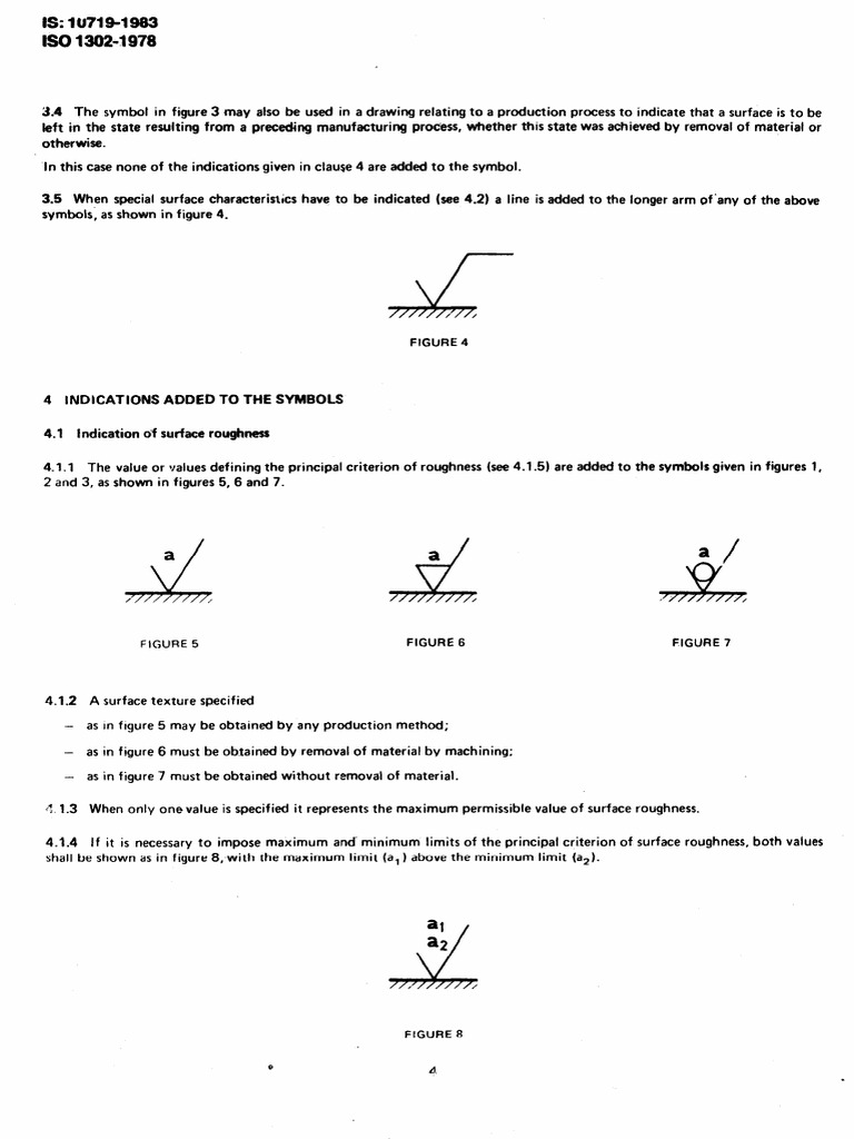 ISO 1302 Surface Finish Symbols Guide | PDF