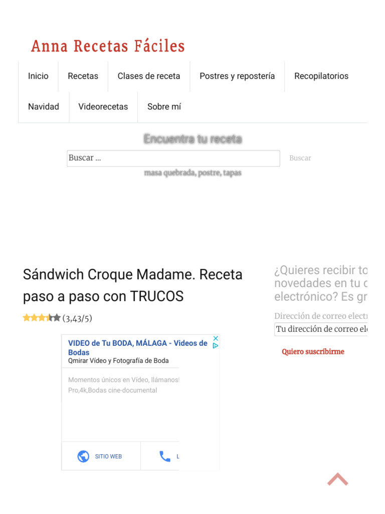 Sándwich Croque Madame. Receta Paso A Paso Con TRUCOS - Anna Recetas ...