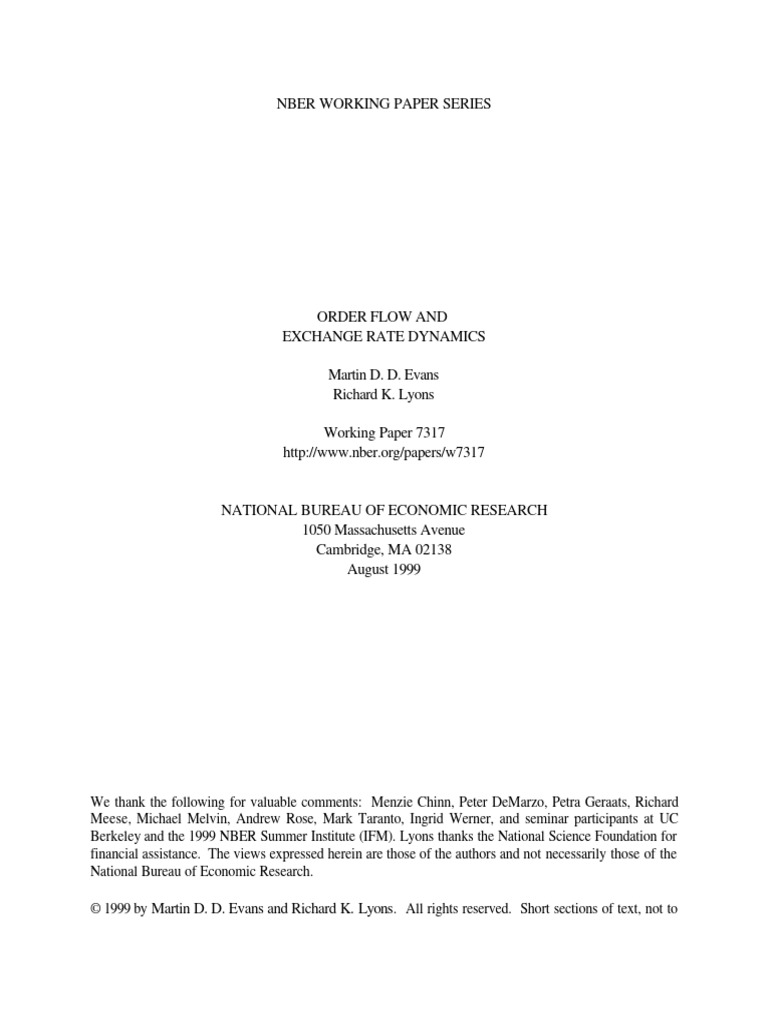 ORDER FLOW AND EXCHANGE RATE DYNAMICS Martin D. D. Evans Richard K ...