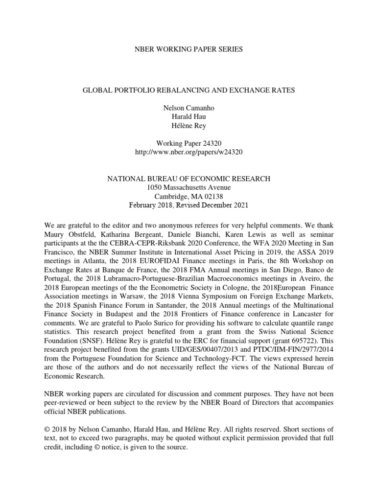 Global Portfolio Rebalancing and Exchange Rates | PDF | Exchange Rate ...