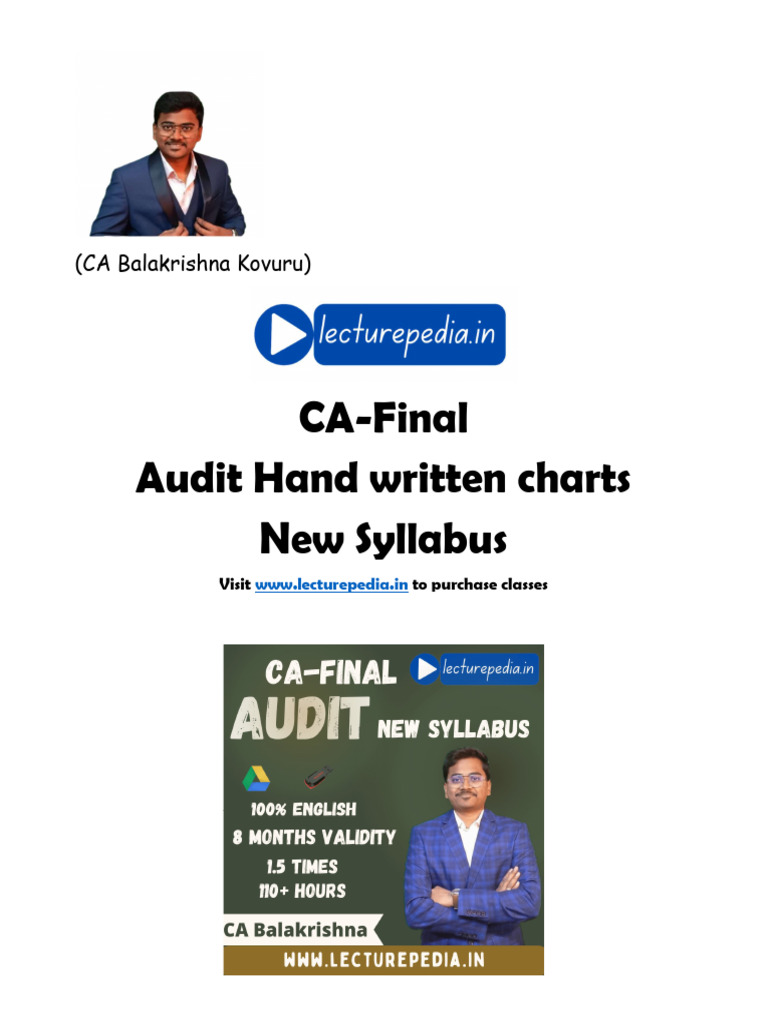 CA Final Audit Handwritten Charts New Syllabus | PDF | Audit | Financial Services