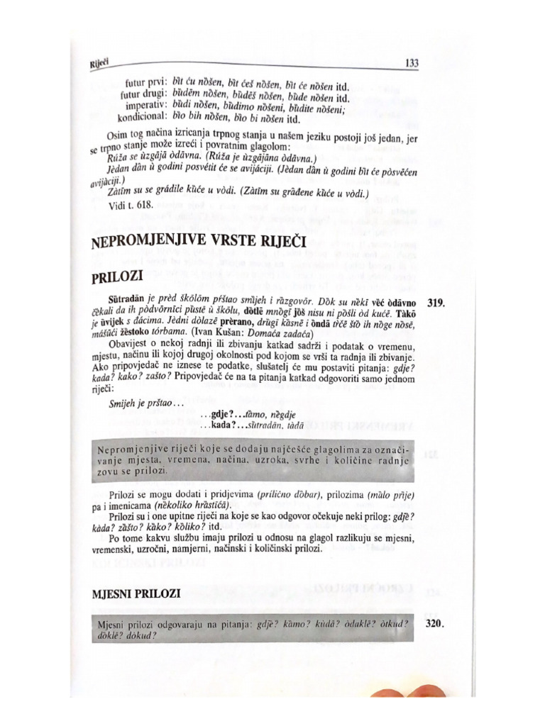 Prilozi Gramatika Hrvatskoga Jezika | PDF