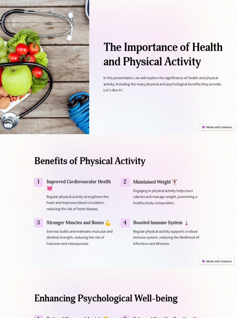 Benefits of Health and Physical Activity | PDF | Clinical Medicine ...