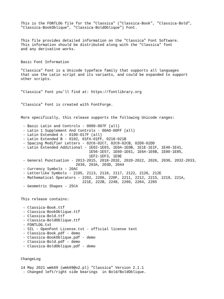 FONTLOG | PDF | Typefaces | Digital Typography