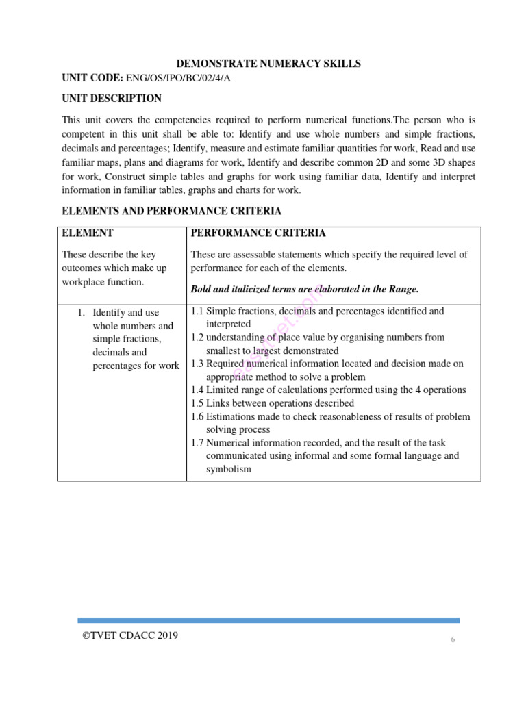Numeracy Skills | PDF | Shape | Information