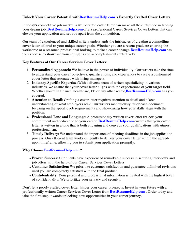 Career Services Cover Letter | PDF | Résumé