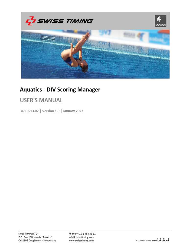 Swiss Timing DIV Scoring Manager Manual | PDF | Computer File | Software
