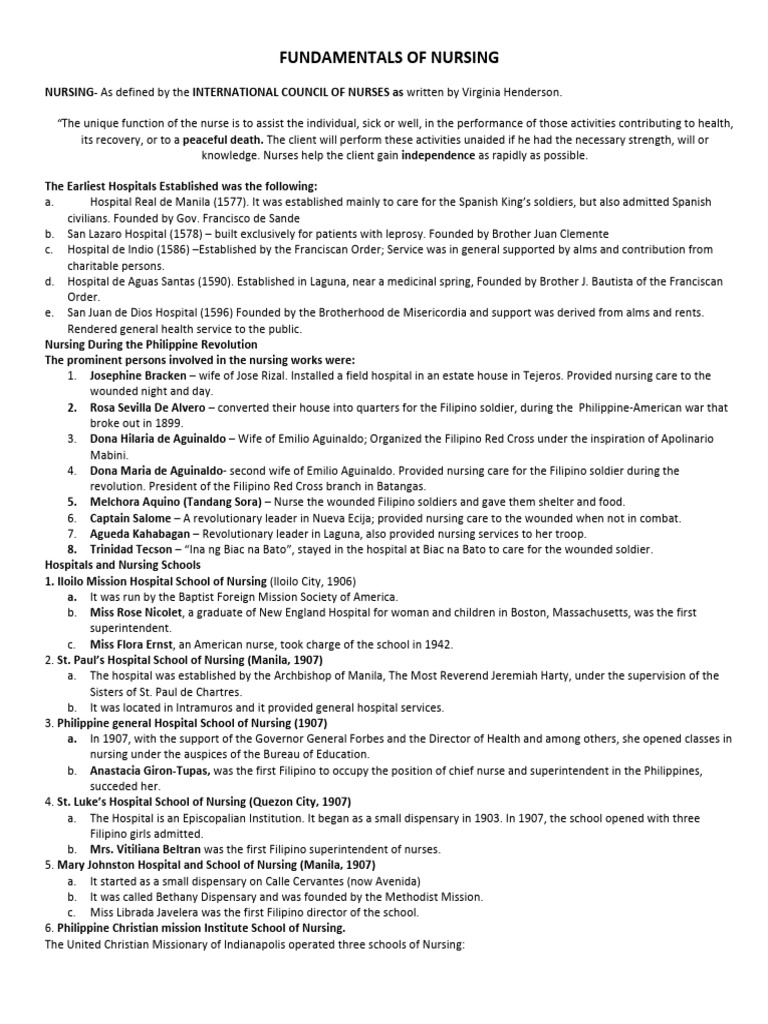 Funda Review Handout | PDF