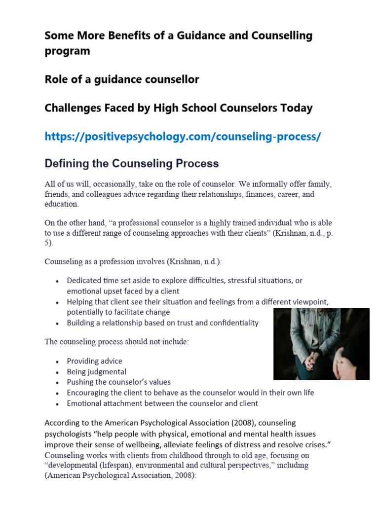 Report On Counselling | Download Free PDF | Psychotherapy | School ...