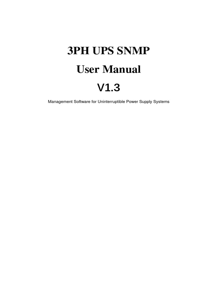 3PH UPS SNMP User Manual V1.3 | PDF | File Transfer Protocol | Transport Layer Security