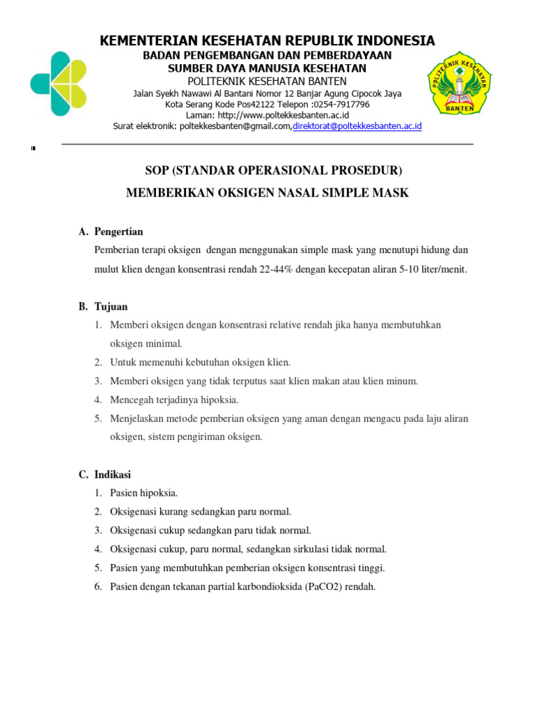 SOP & LO Simple Mask | PDF