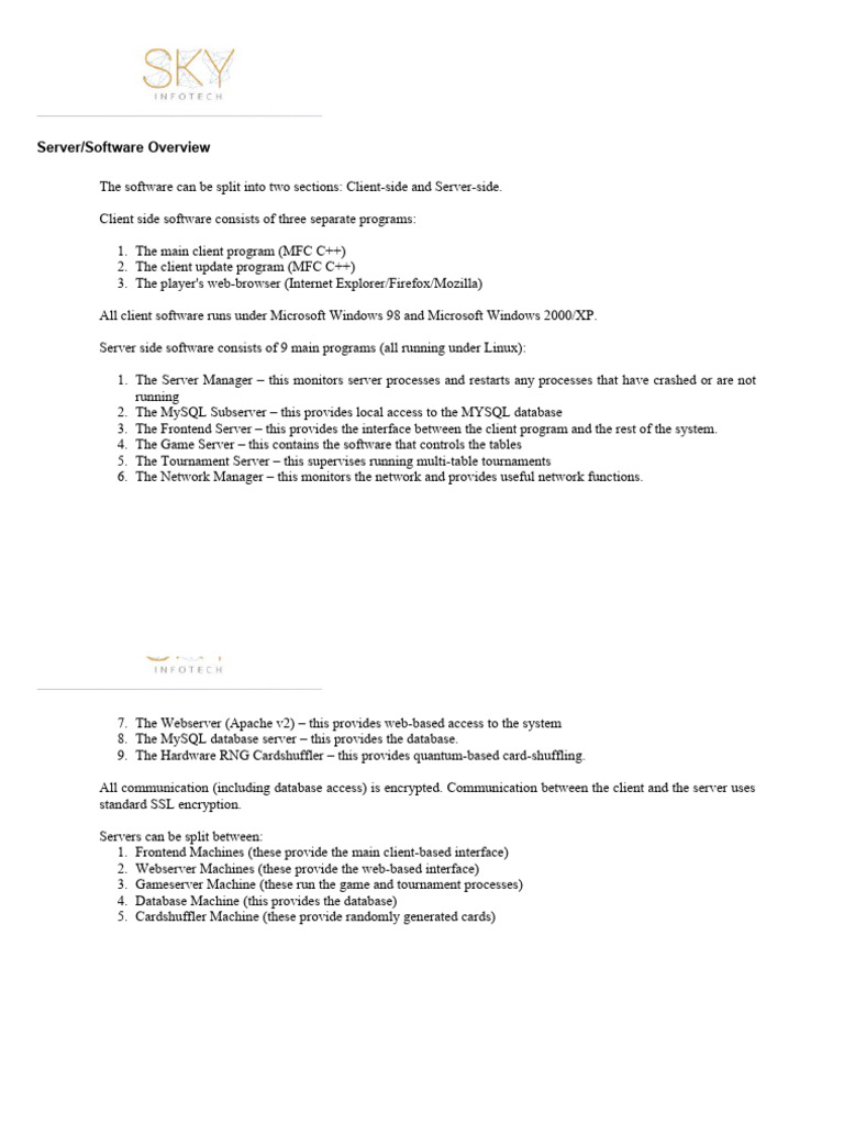 Technical Information Server And Db Structure Pdf Server Computing Web Server