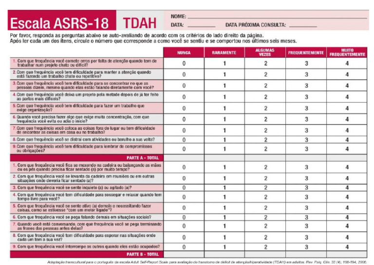 Asrs18 Tdah Adulto | PDF