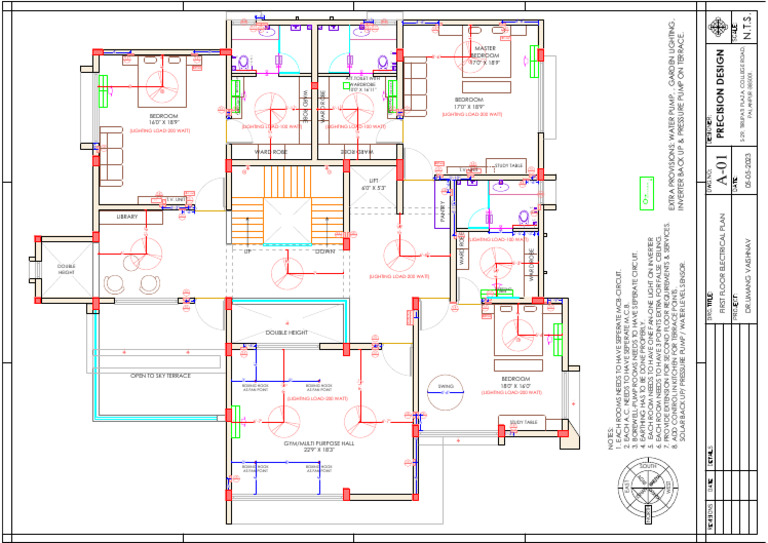 FIRST FLOOR ELECTRICAL PLAN(DR.UMANG VAISHNAV) | PDF