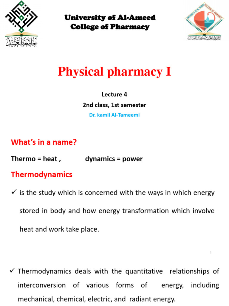 Physical Pharmacy Lec4 | PDF | Heat | Temperature