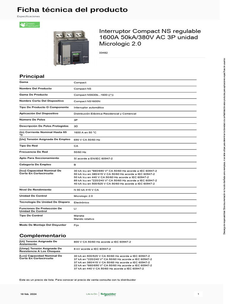 Schneider Electric - Compact-NS-630-A - 33482 | PDF | Ingenieria Eléctrica | Electromagnetismo