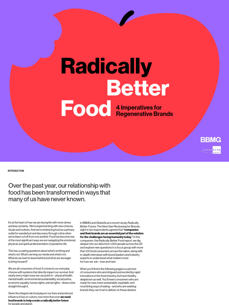 BBMG GlobeScan Radically-Better-Food 2021-1 | PDF | Sustainability | Brand