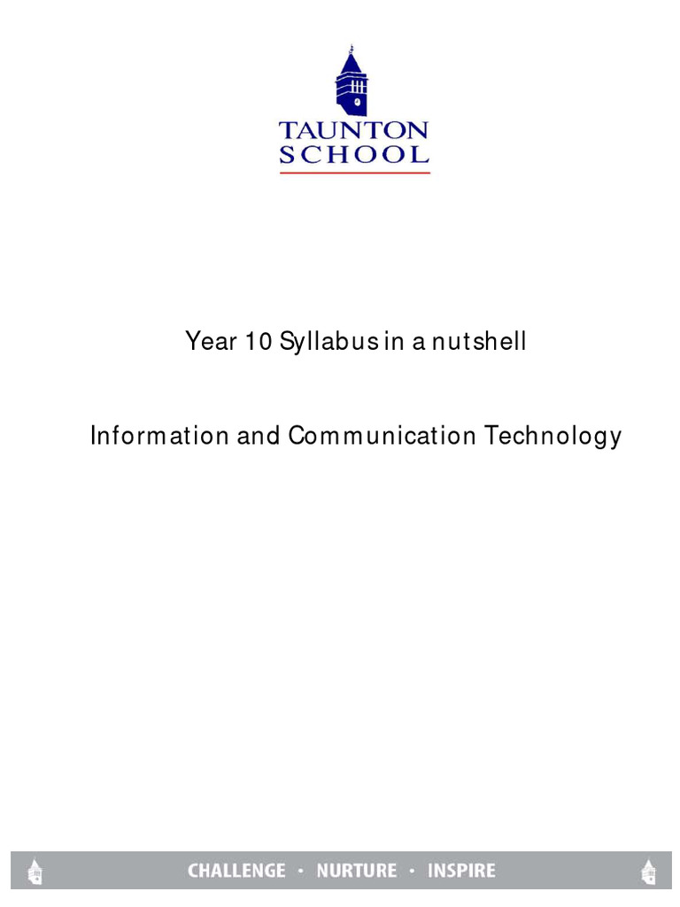Year 10 ICT Syllabus Overview | PDF | Computer Network | Internet