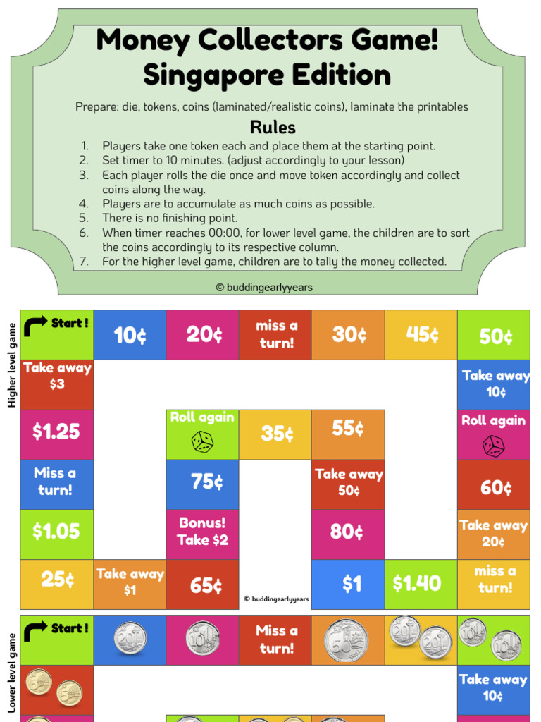 Money Collectors Game! Singapore Edition: Rules | PDF | Trade | Currency
