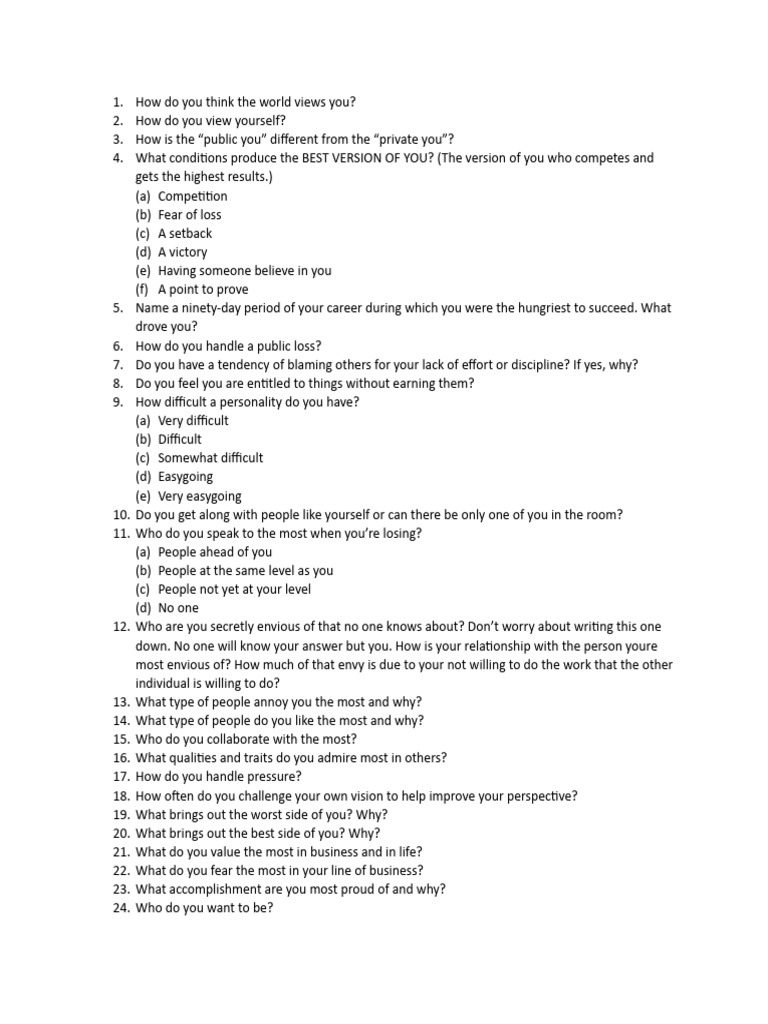 Personal Identity Audit | PDF