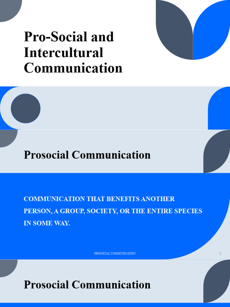 Pro-Social Communication | PDF | Communication | Interpersonal ...